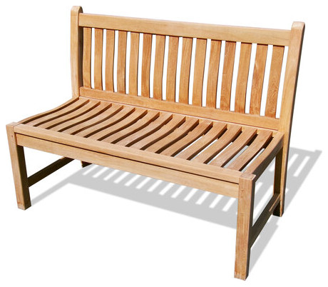 48" Armless Windsor Grade A Teak 2-Seater Bench - Transitional ...
