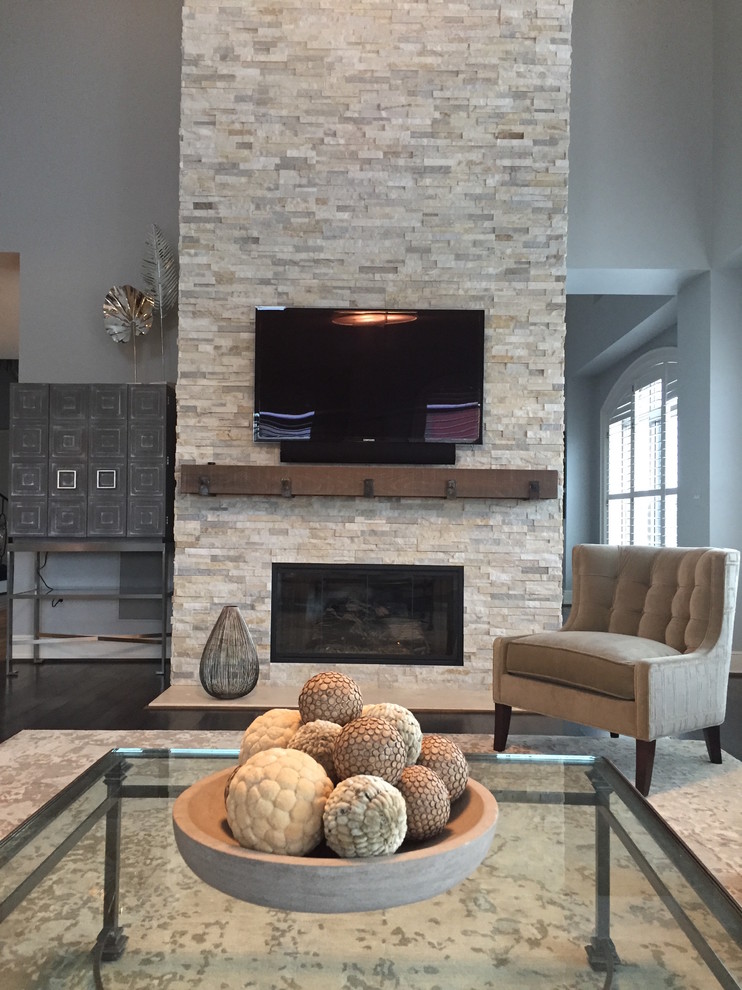 Silver Alabaster Fireplace - Transitional - Detroit - by Realstone ...