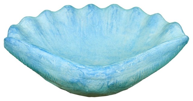 Garden Sea Shell, Blue - Beach Style - Garden Statues And Yard Art - by ...