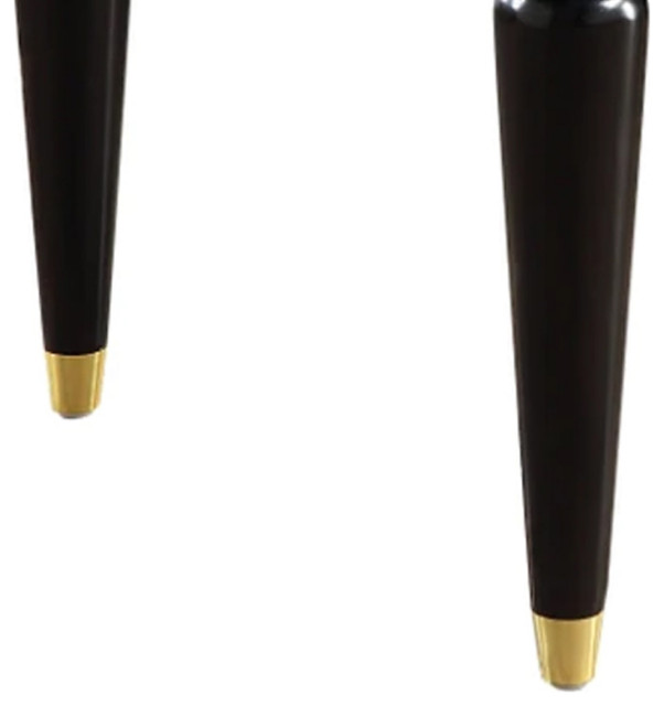 Benzara BM275499 28" Square End Table, Marble Top, Beaded Apron, Black ...