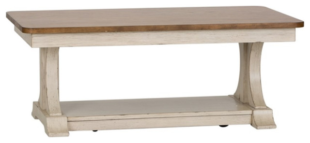 Farmhouse Reimagined White Rectangular Cocktail Table - Farmhouse ...