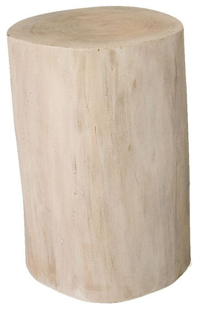 Padma Natural Tree Stump 19" Side Table - White - Rustic - Side Tables ...