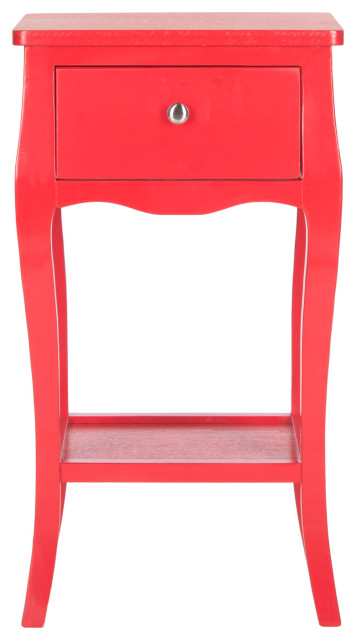 Elma End Table With Storage Drawer Red - Contemporary - Side Tables And ...