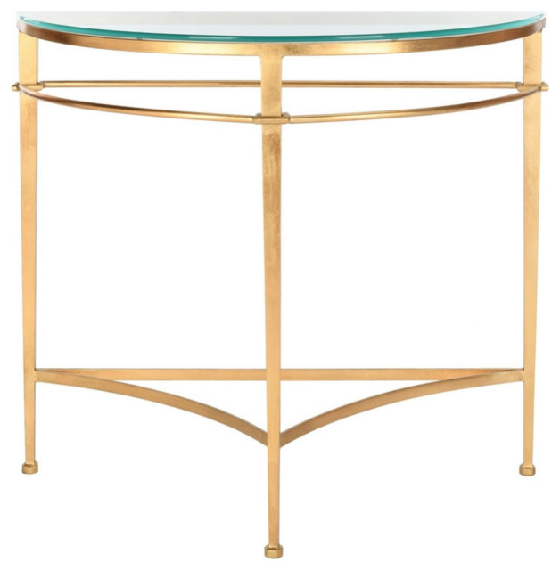 Tara Antique Gold Glass Console Table - Contemporary - Console Tables ...