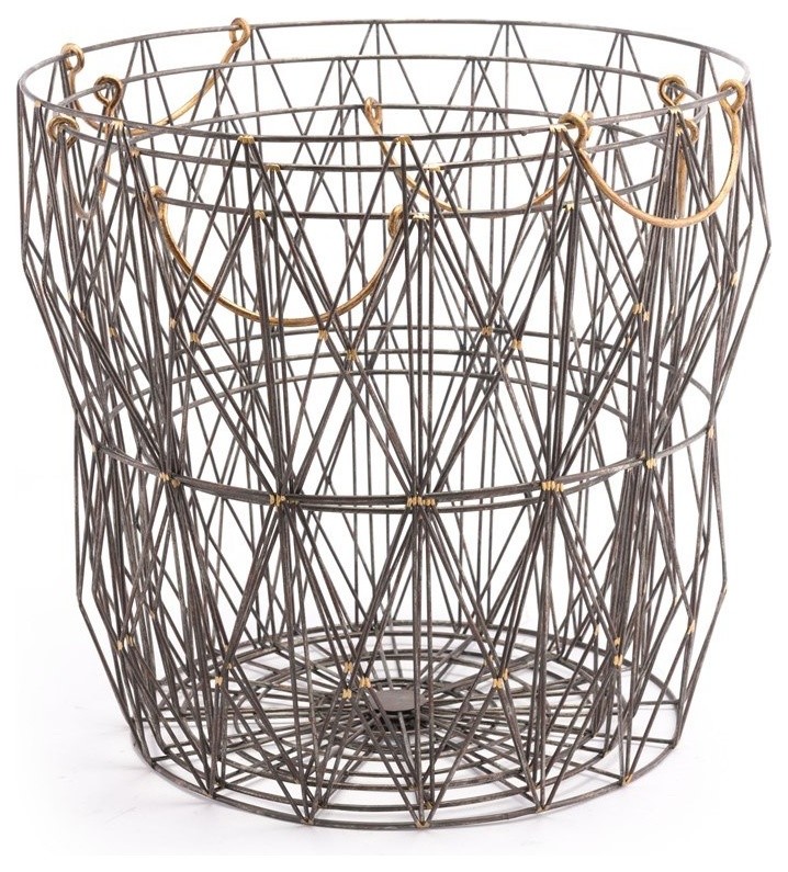 Modern Contemporary Basket, Set of 3, Antique Style, Steel Metal ...