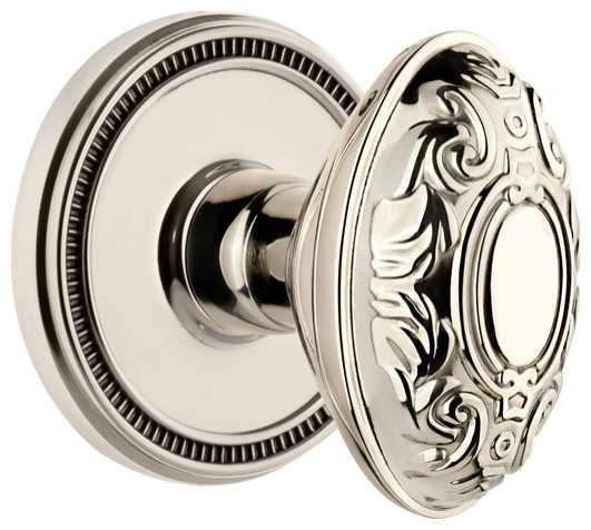 Grandeur Soleil Rosette Double Dummy Grande Victorian Knob in Polished Nickel - Traditional ...