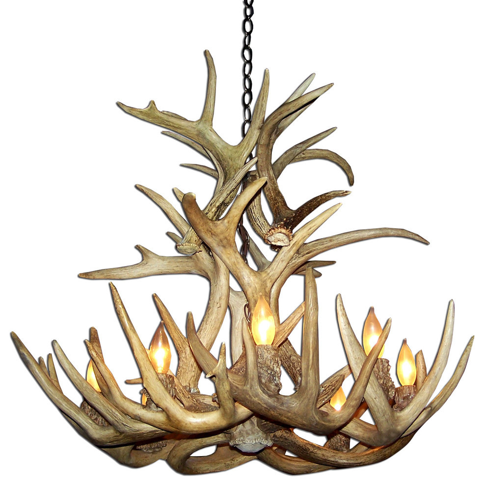 Whitetail Deer Cascade Antler Chandelier Light - Rustic - Chandeliers ...