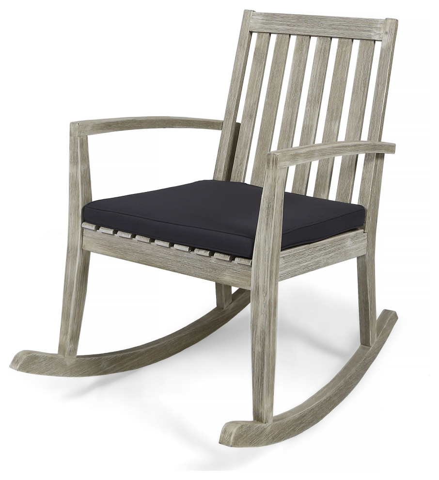 Michaelia Indoor Traditional Acacia Wood Rocking Chair - Farmhouse ...