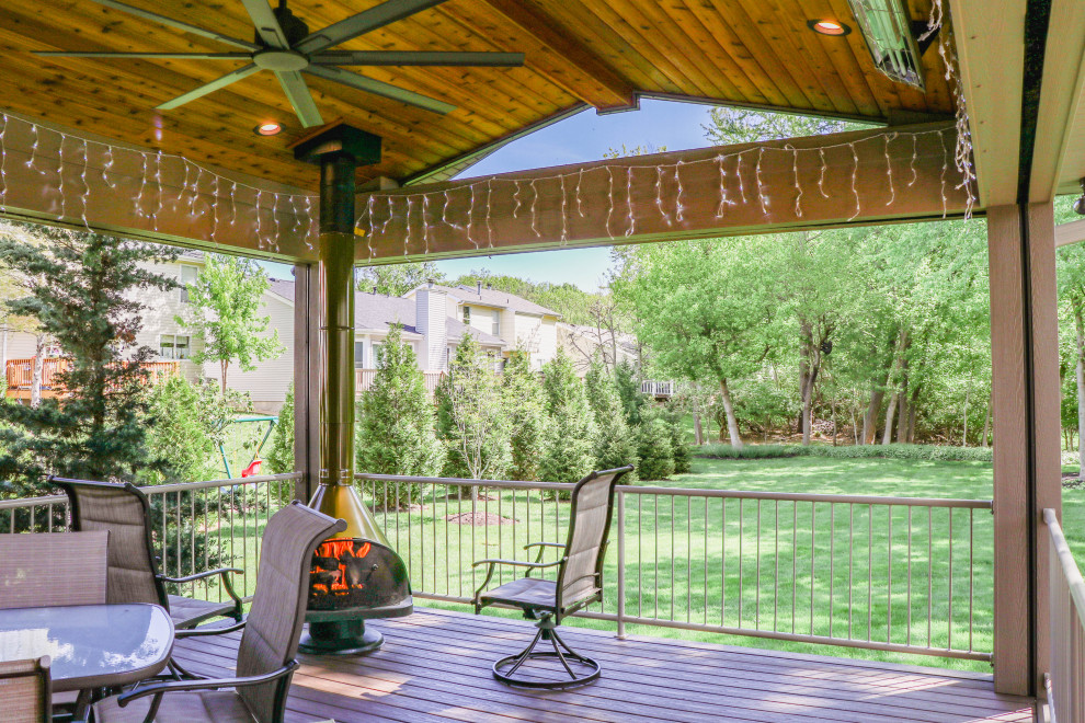 Covered Deck with Retractable Screens - Midcentury - Deck - St Louis ...
