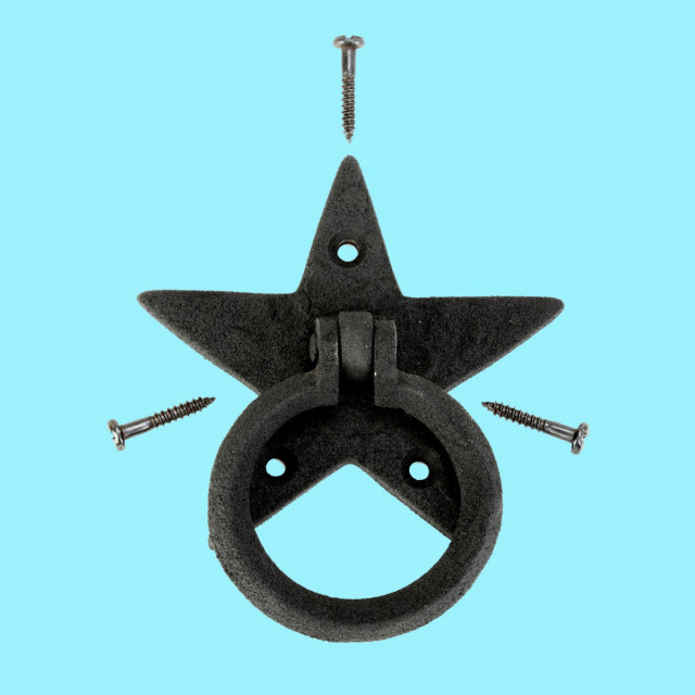 Cabinet Drawer Ring Pull Black Cast Iron Kitchen Hardware Southern Star ...