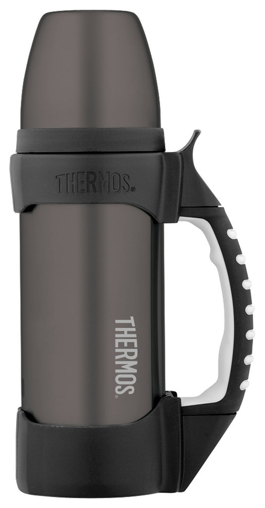 Thermos Gun Metal Stainless Steel 1.1 Quart Vacuum Insulated Bottle ...