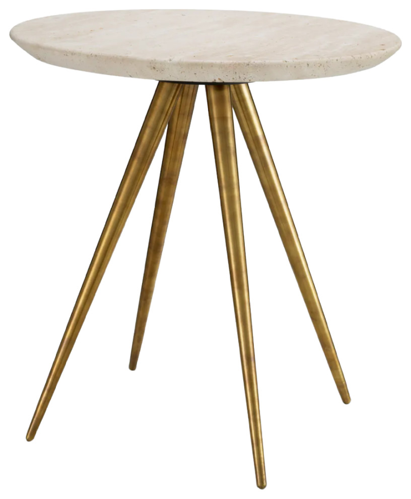 Round Travertine Side Table, Eichholtz Ranco - Contemporary - Side ...