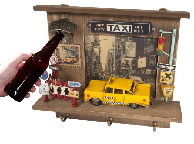 HomeRoots Shadow Box With 3 Metal Keychain Hooks - Industrial - Wall ...