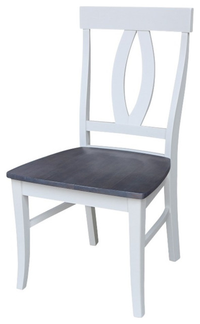 International Concepts Cosmo Verona Wood Dining Chairs in White/Heather ...