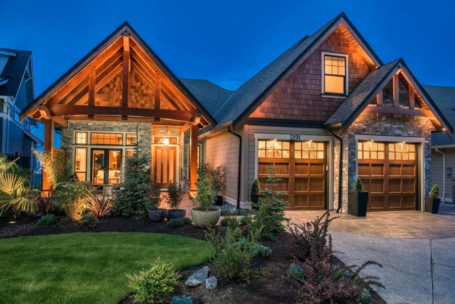 West Coast Timber Frame Entry and Gable Truss - Craftsman - Exterior ...