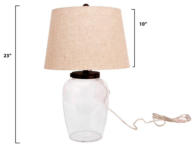 Glass Fillable Table Lamp With Shade - Transitional - Table Lamps - by ...