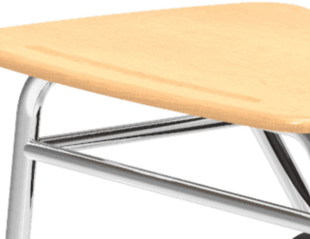 Modern Desk With Integrated Chair, Spacious Top & Ventilated Plastic ...