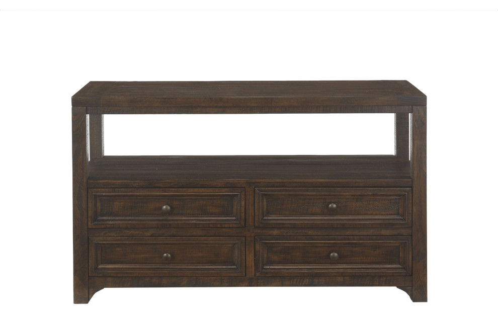Classic Console Table, Pine Wood Construction With 4 Framed Drawers ...