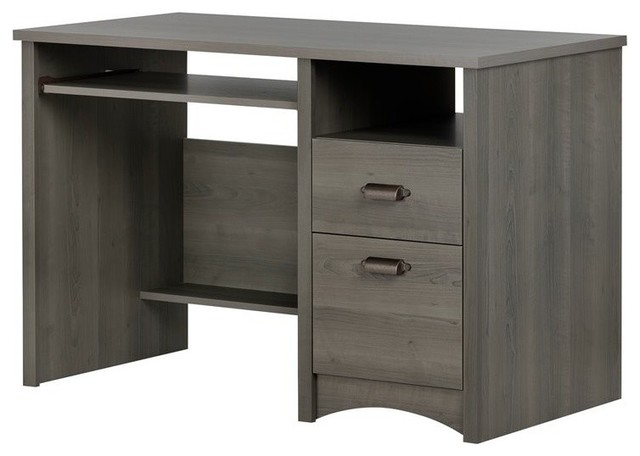 Atlin Designs Contemporary Wood Home Office Computer Desk in Gray Maple ...