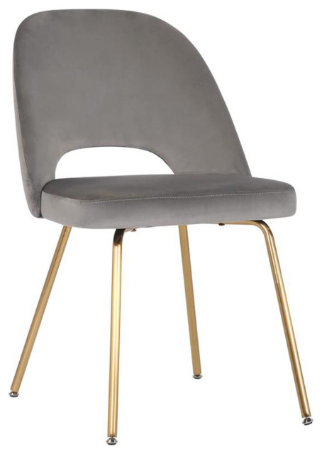 Sand Velvet Chair, Gold - Midcentury - Dining Chairs - by ...
