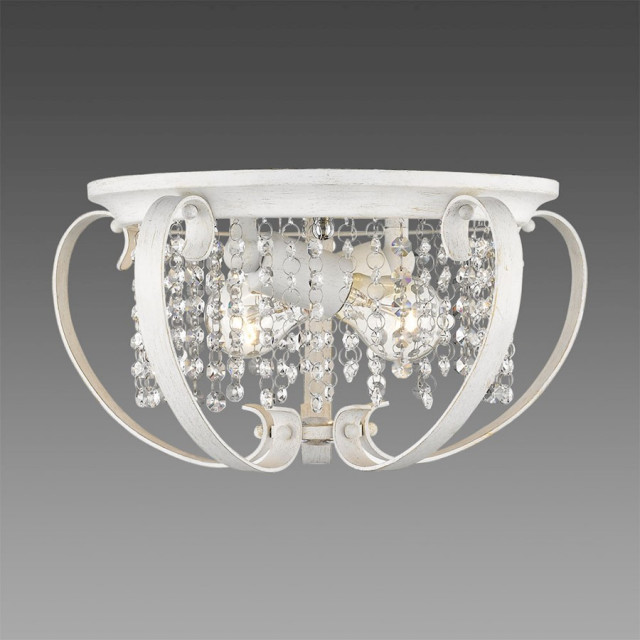 Golden Lighting Ella Flush Mount, French White, 1323-FMFW - French ...