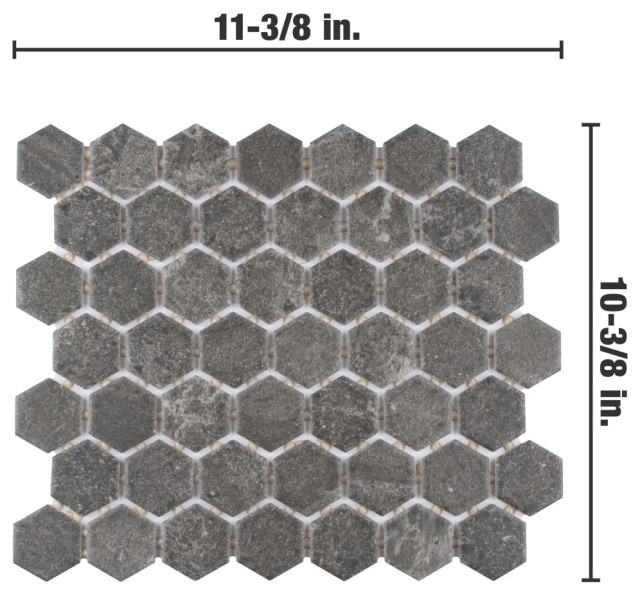 Liverpool Hex Ceramic Mosaic Floor and Wall Tile - Contemporary ...