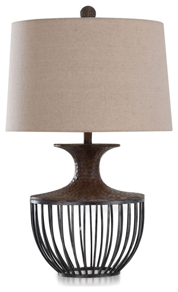 Cameron 1 Light Table Lamp, Pewter/Dark Amber - Industrial - Table ...