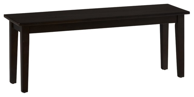 Wooden Bench With Block Legs, Espresso Brown - Transitional - Dining ...