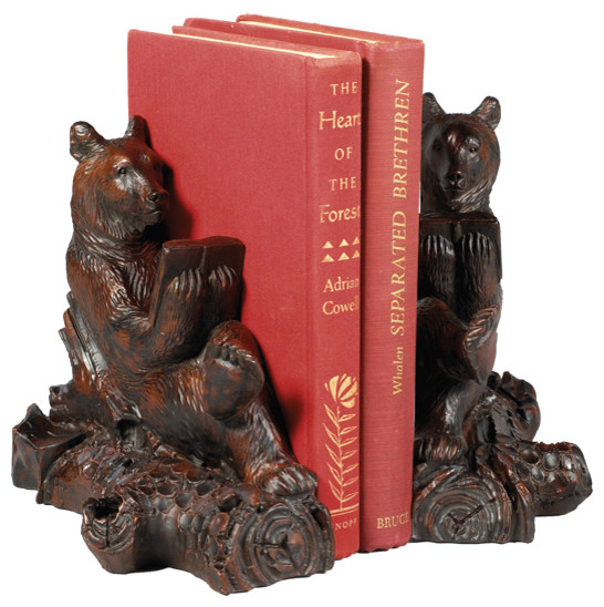 Reading Bear Bookends - Rustic - Bookends - by Lodgeandcabins | Houzz