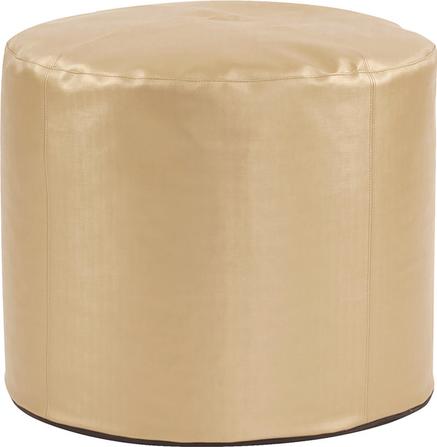 Luxe Gold Tall Pouf Ottoman - Contemporary - Floor Pillows And Poufs ...