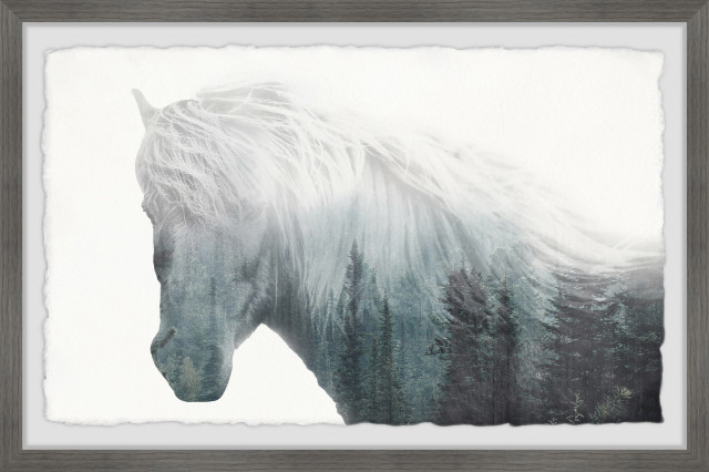 "Dramatic Horse" Framed Painting Print, 18"x12" - Contemporary - Prints ...