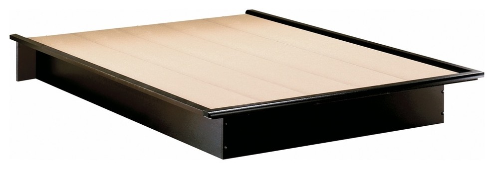 South Shore Step One Full Platform Bed (54''), Pure Black ...
