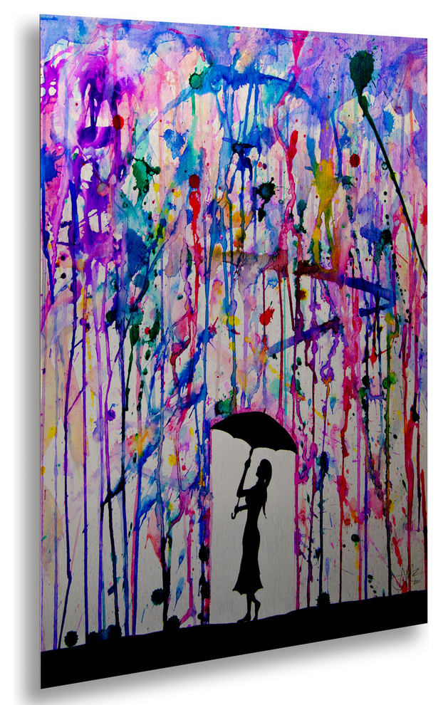 Marc Allante 'Deluge' Floating Brushed Aluminum Art, 16x22, 16 x 22 ...