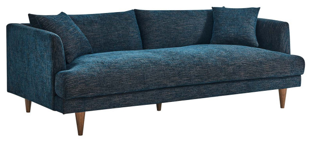 Zoya Down Filled Overstuffed Sofa, Navy Fabric - Midcentury - Sofas ...