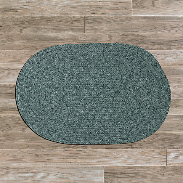 Bristol Teal 2'x7', Runner Oval Rug, Braided - Contemporary - Hall And ...