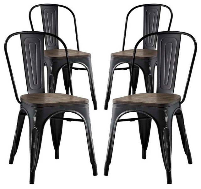 Promenade Set of 4 Dining Side Chairs - Industrial - Dining Chairs - by ...
