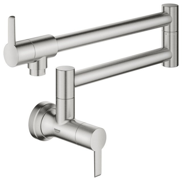 Grohe Ladylux Wall Mount Pot Filler, Supersteel Infinity - Transitional ...