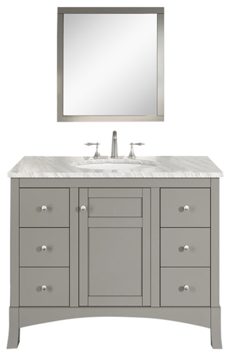 Eviva New Jersey 42" Gray Bathroom Vanity - Transitional - Bathroom ...