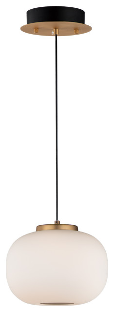 Soji 2-Light LED Pendant in Black with Gold, 9.000 - Transitional ...