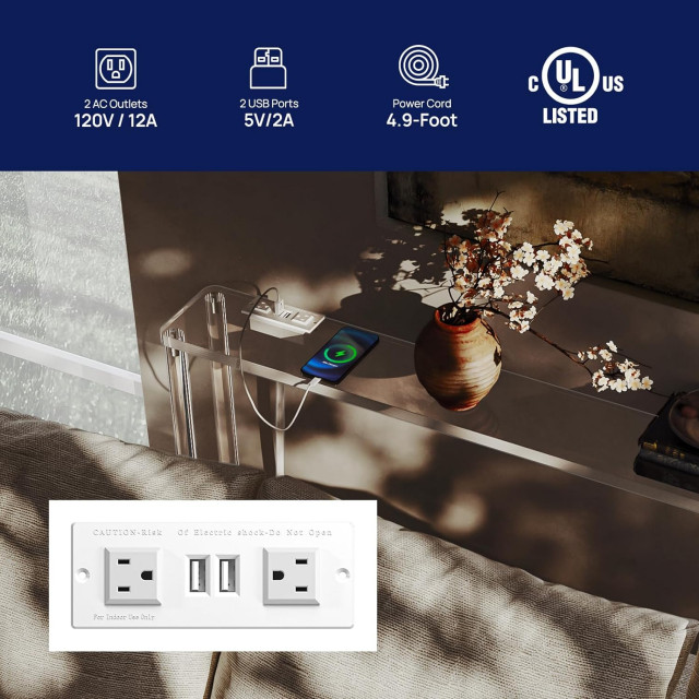 Modern Console Table, Acrylic Construction With Built In Charging ...