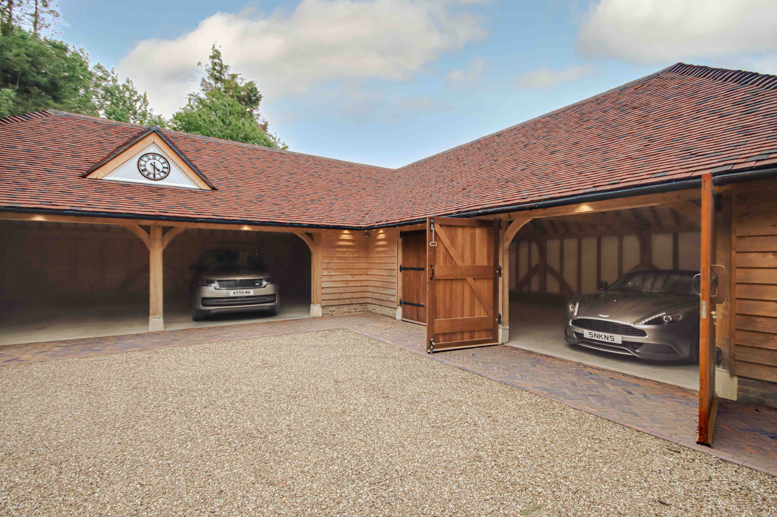 L Shaped Tall Garage
