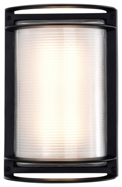 LED Rectangular Bulk Head Fixture - Black Finish with White Glass ...