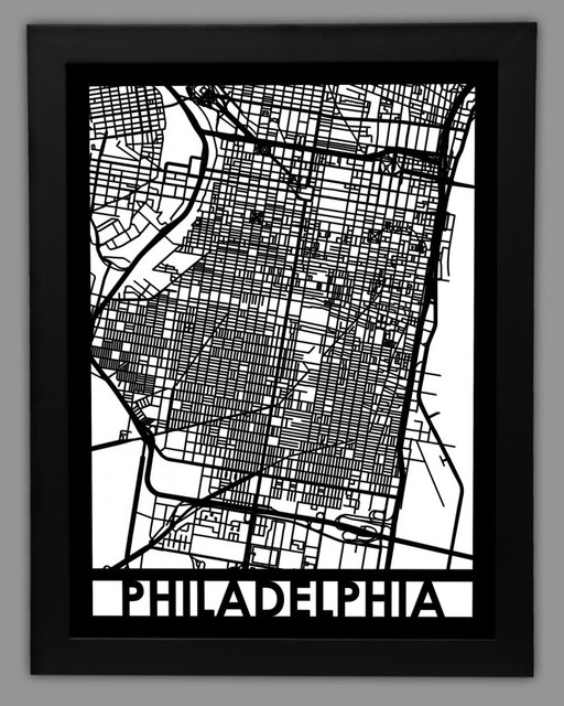 Philadelphia Street Map - Contemporary - Prints And Posters - by Cut ...