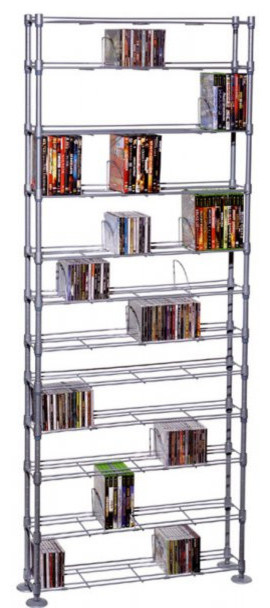 Atlantic Inc 77" 12-Tier Max Steel Media Rack in Silver - Industrial ...