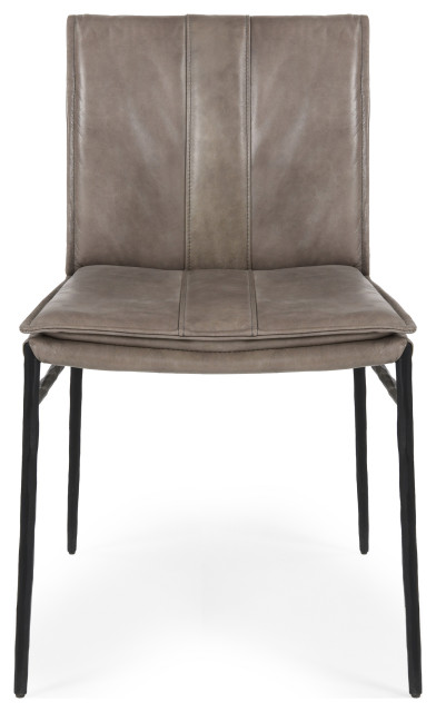 Mayer Genuine Leather Dining Chair, Set of 2 - Industrial - Dining ...