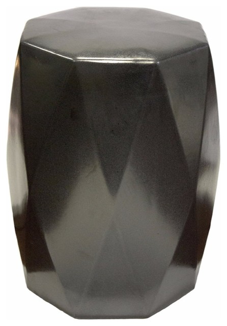 Diamond Edge Ceramic Garden Stool,Black - Contemporary - Accent And ...
