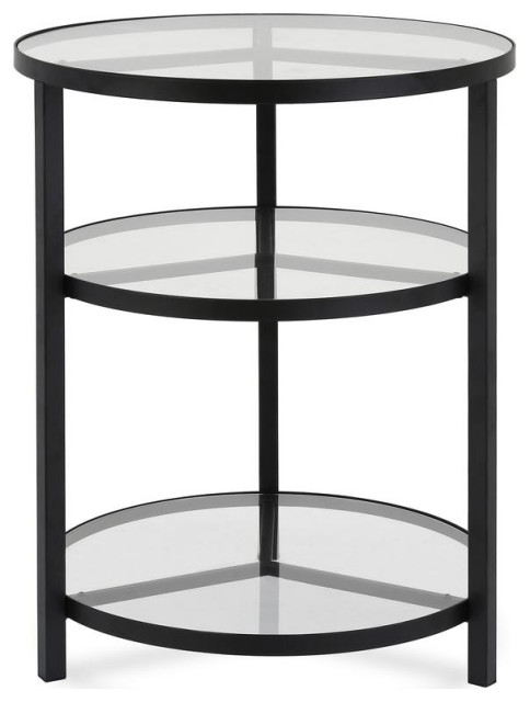 Helena 18.5'' Wide Round Side Table in Blackened Bronze - Contemporary ...