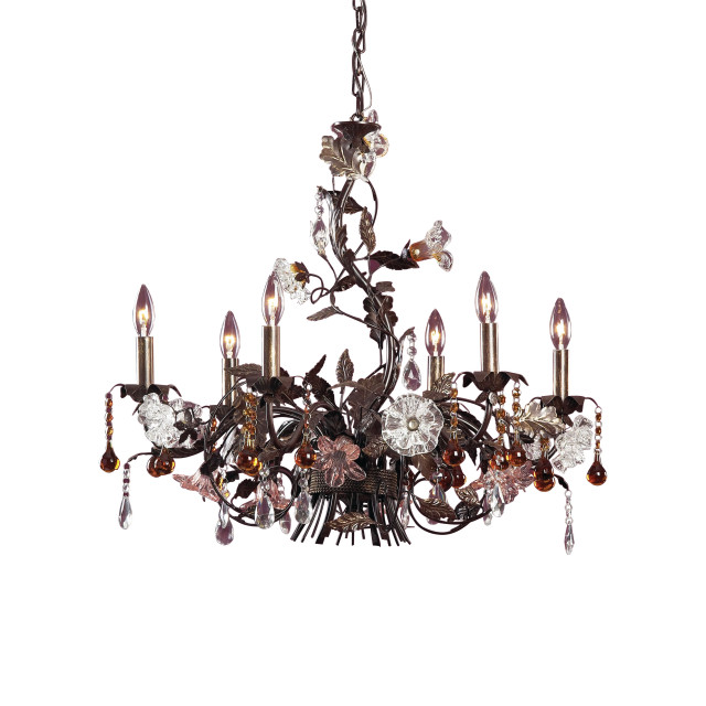 Cristallo Fiore 6-Light Chandelier - Traditional - Chandeliers - by ...