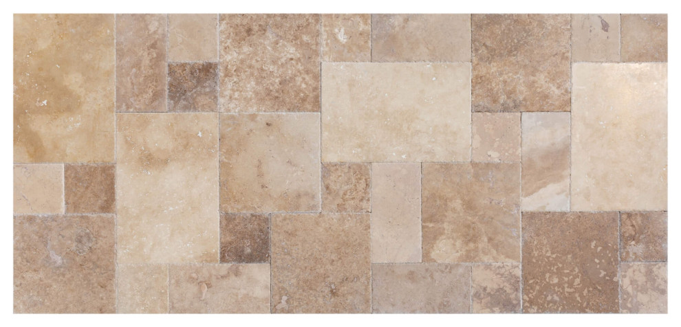 Volcano Antique Pattern Travertine Tile Brushed, Chiseled -128 sqft ...