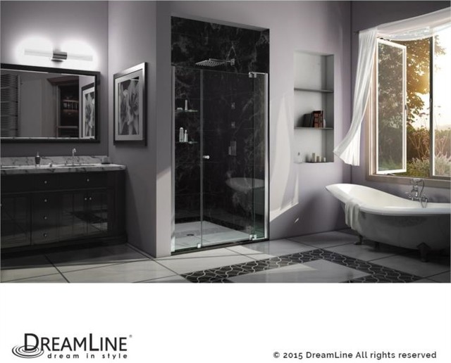 DreamLine Allure 44" Frameless Pivot Shower Door, Clear Glass Door - Contemporary - Shower Doors ...